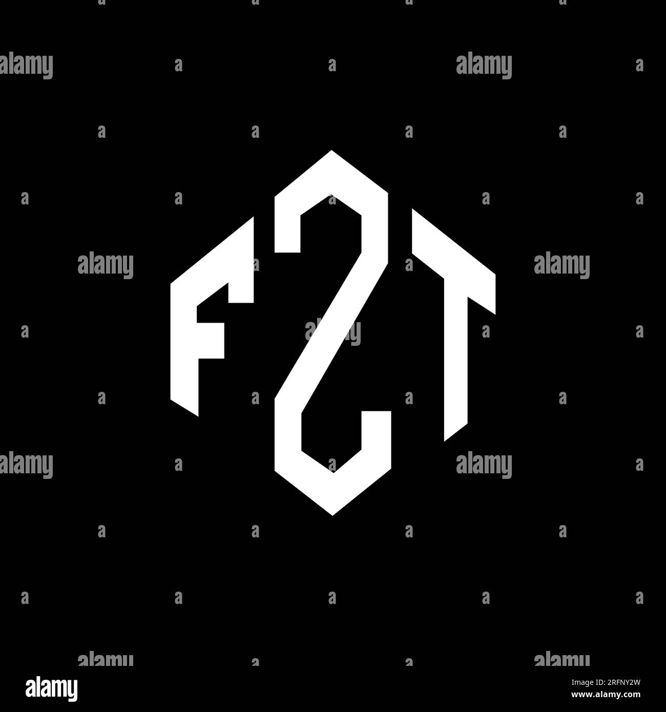 FZT letter logo design with polygon shape. FZT polygon and cube shape ...