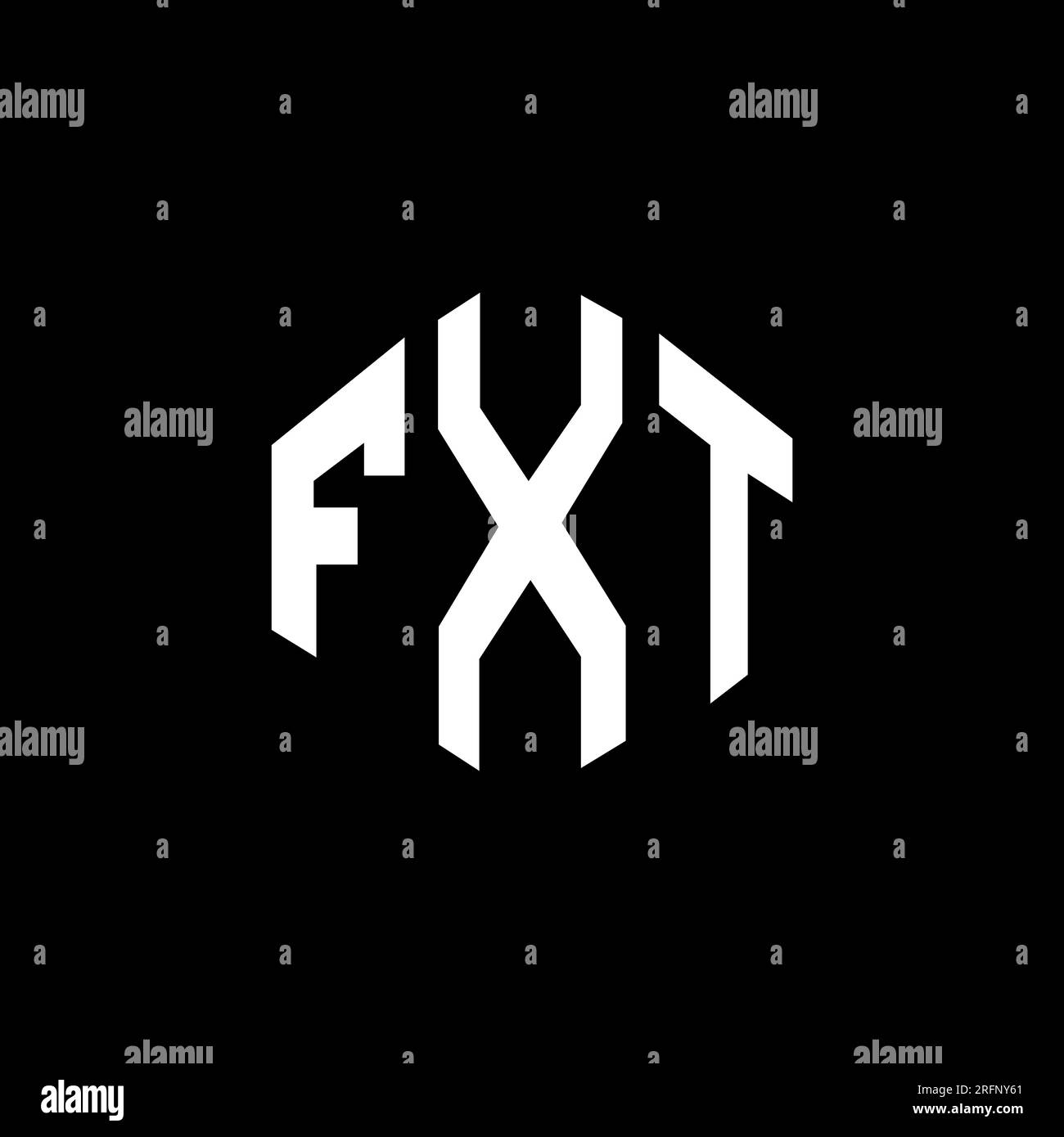 FXT letter logo design with polygon shape. FXT polygon and cube shape ...