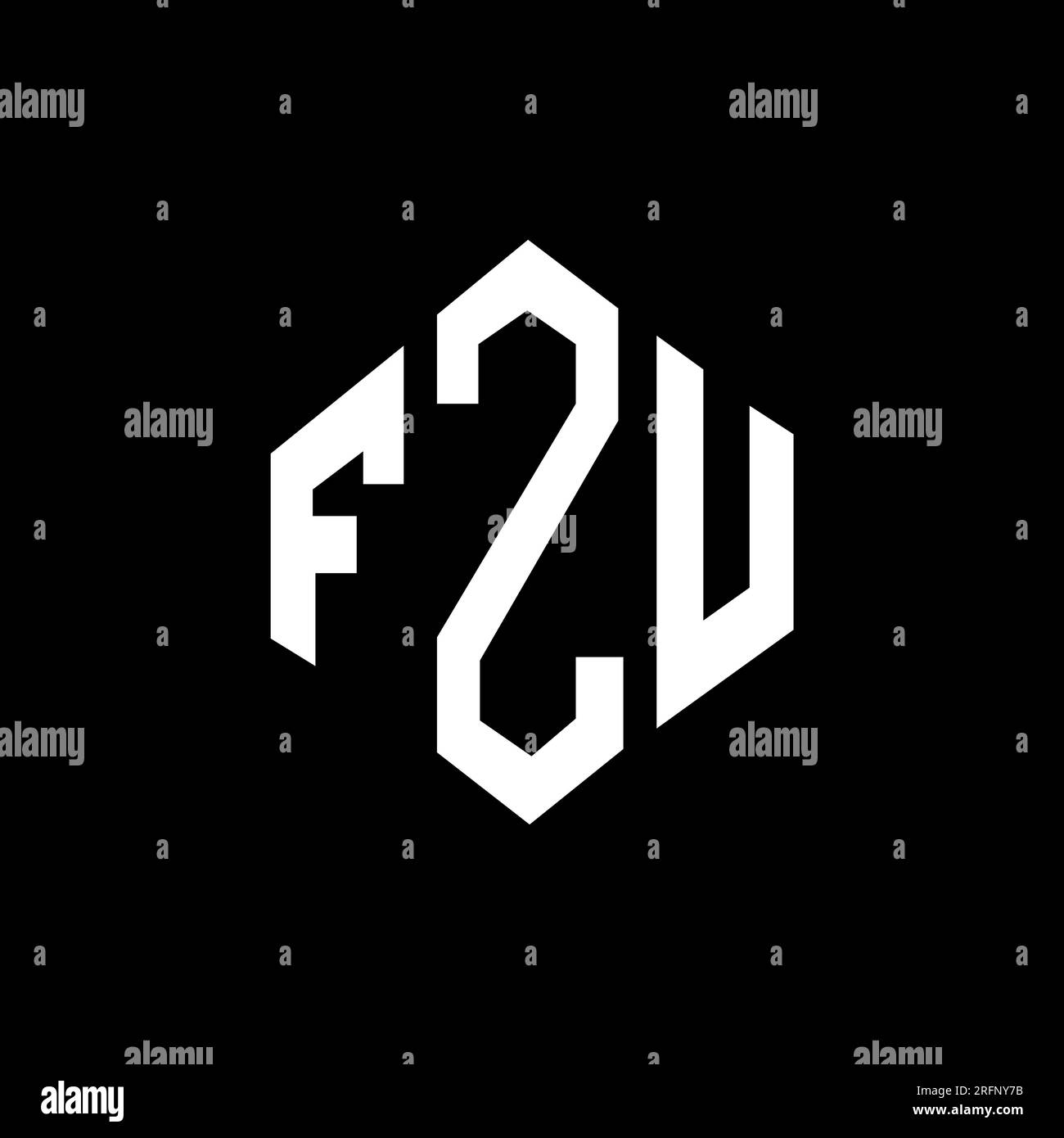FZU letter logo design with polygon shape. FZU polygon and cube shape ...