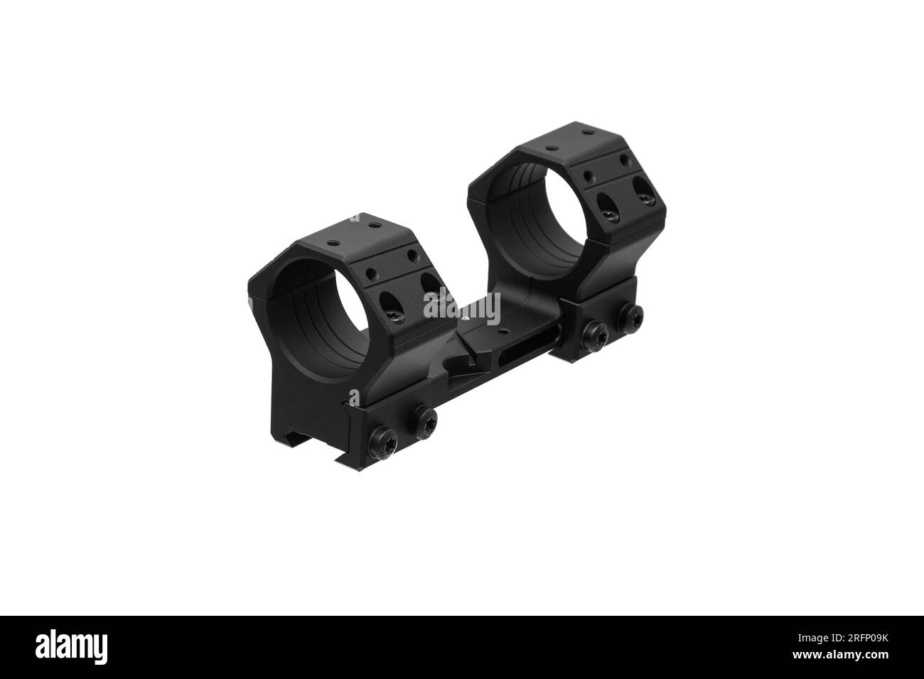 Quick disconnect mount made for holding a scope on a rifle isolated on ...