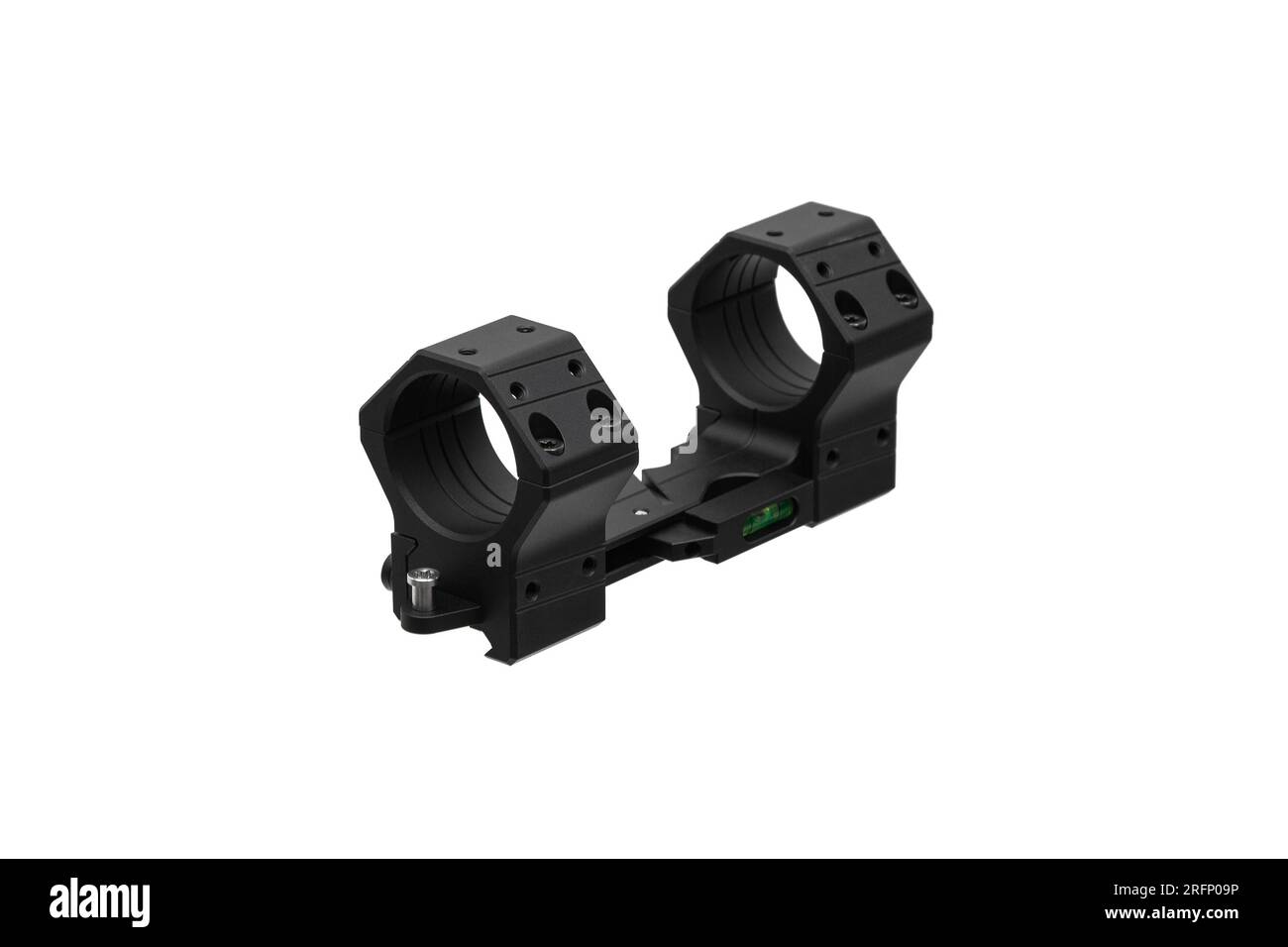 Quick disconnect mount made for holding a scope on a rifle isolated on ...