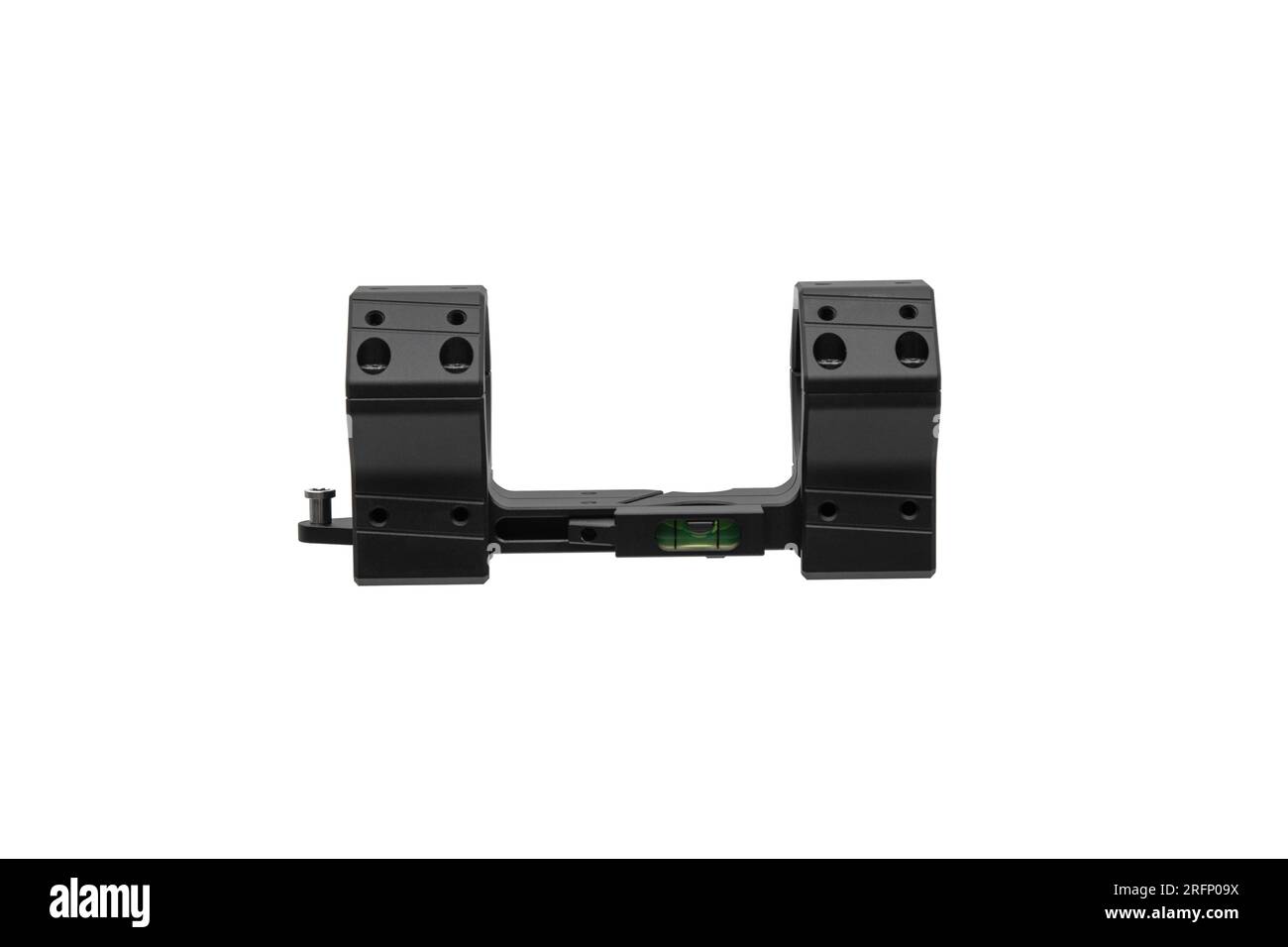 Quick disconnect mount made for holding a scope on a rifle isolated on ...