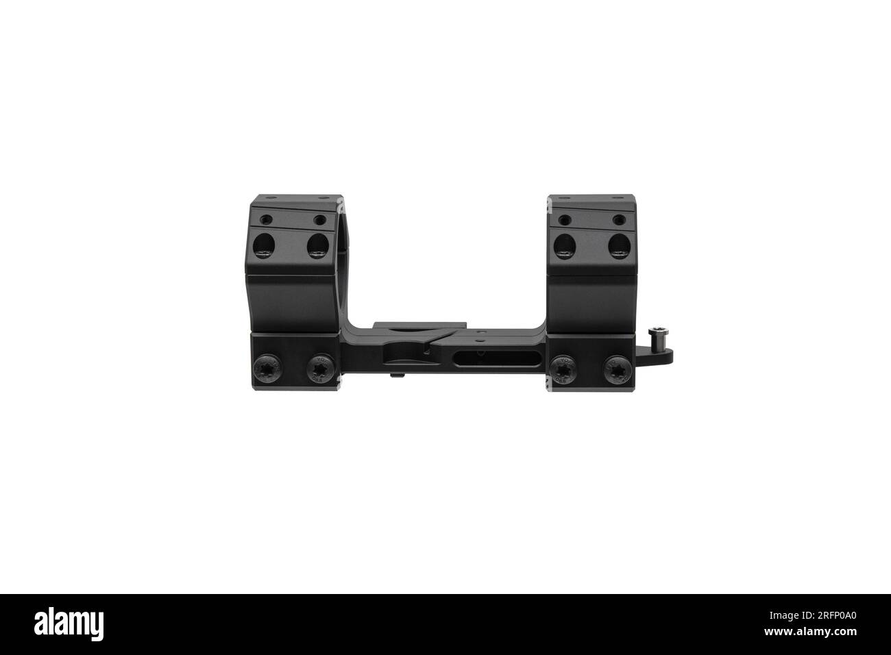 Quick disconnect mount made for holding a scope on a rifle isolated on ...