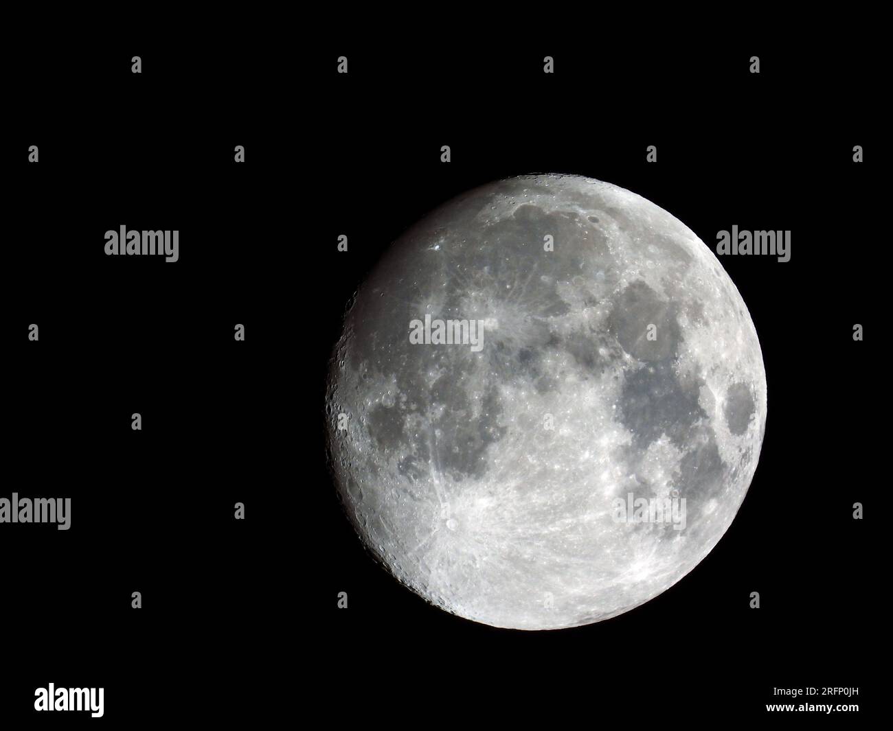 The moon at night in the sky captured from the earth Stock Photo - Alamy