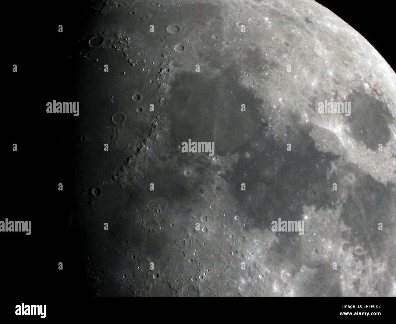 The moon at night in the sky captured from the earth Stock Photo - Alamy