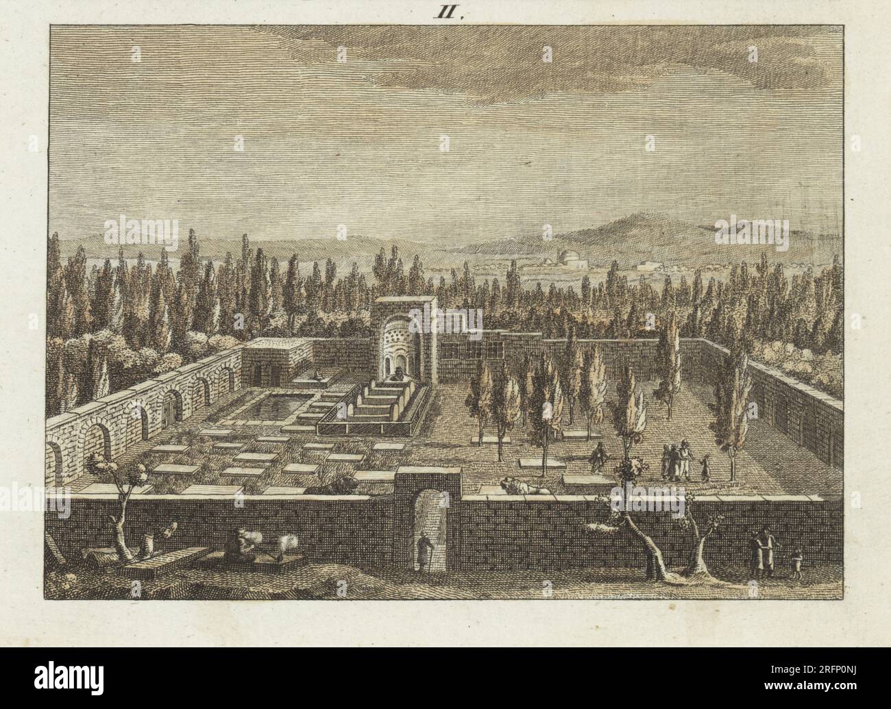 Tomb of the Persian lyric poet Hafiz or Hafez in a walled cemetery ...