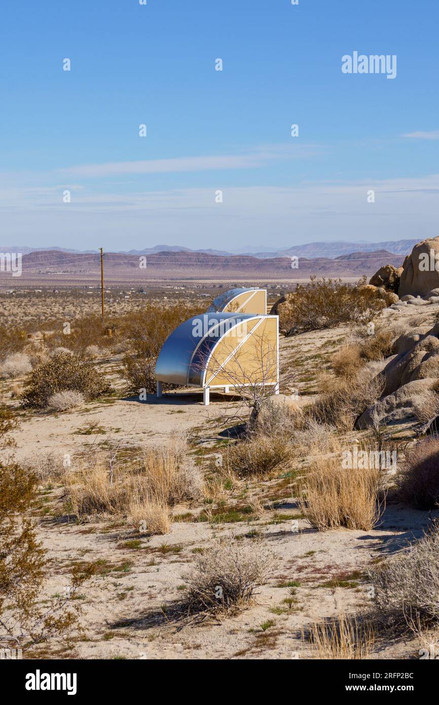 Two futuristic outdoor sleeping pods in the middle of the Mojave Desert ...