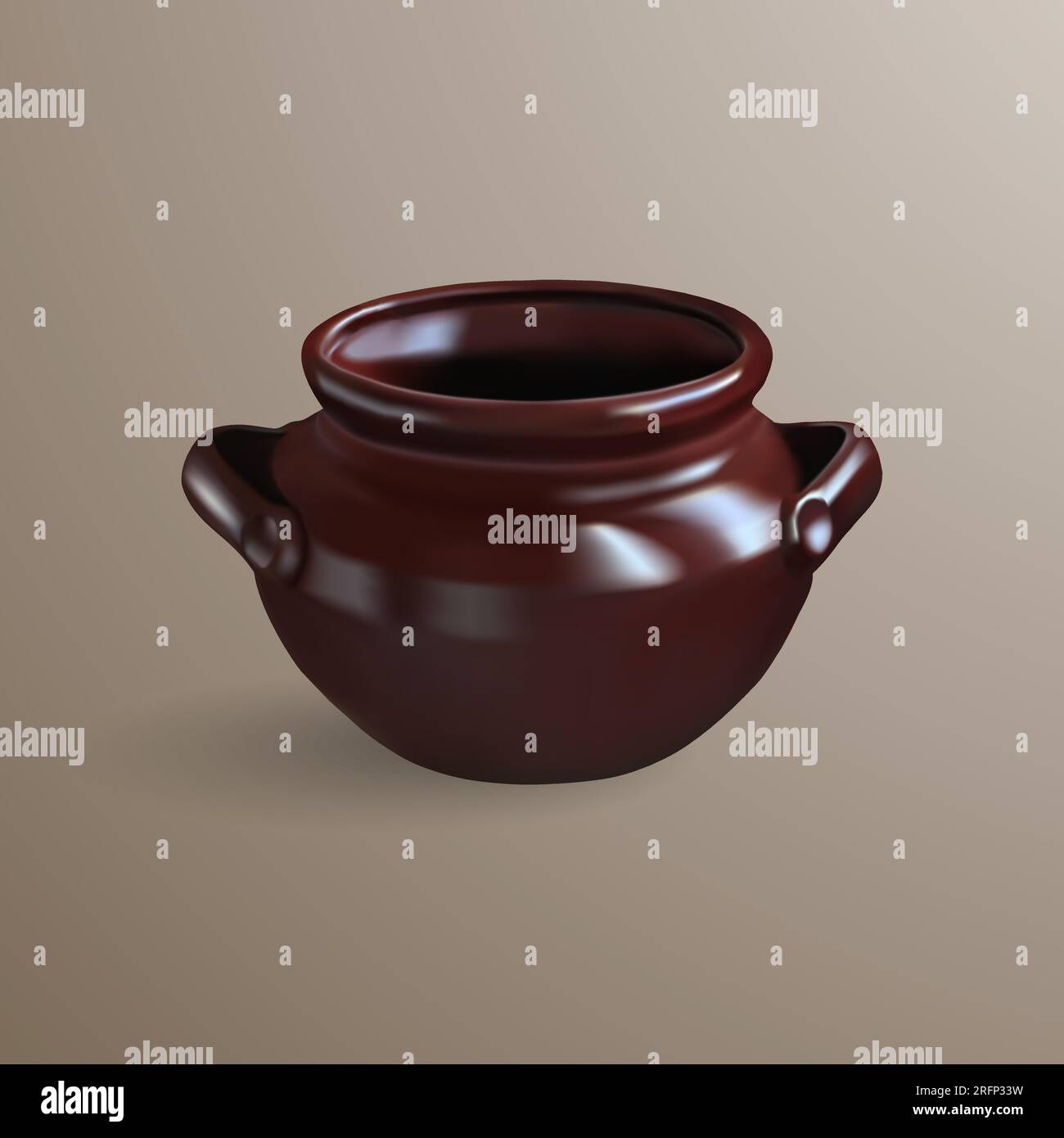 Realistic brown clay pot. 3D mesh vector Stock Vector Image & Art - Alamy