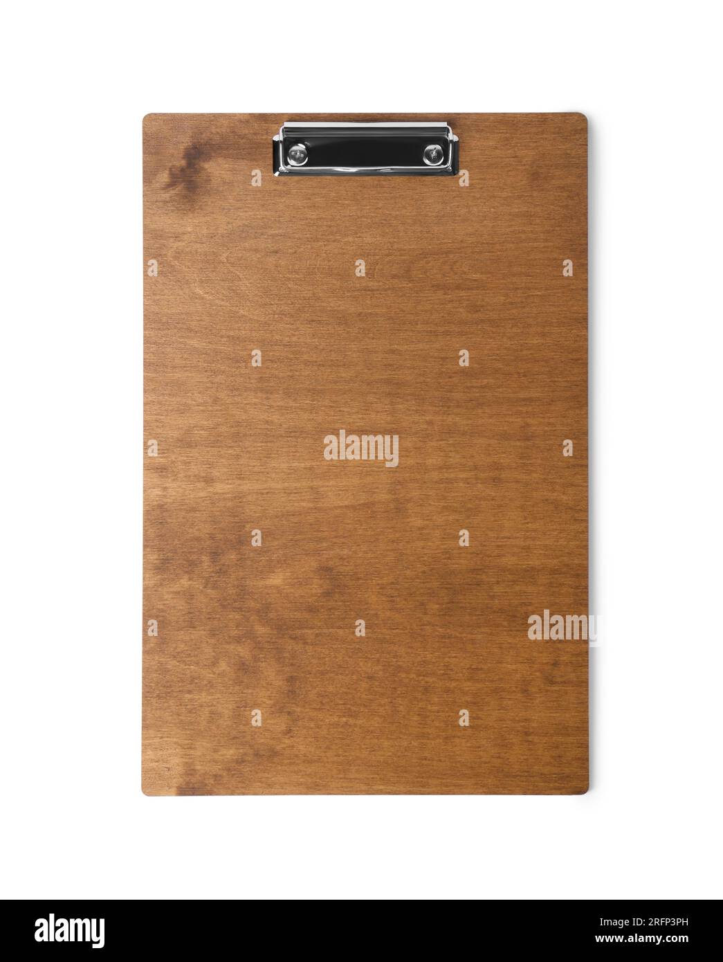 Wooden clipboard isolated on white, top view Stock Photo - Alamy