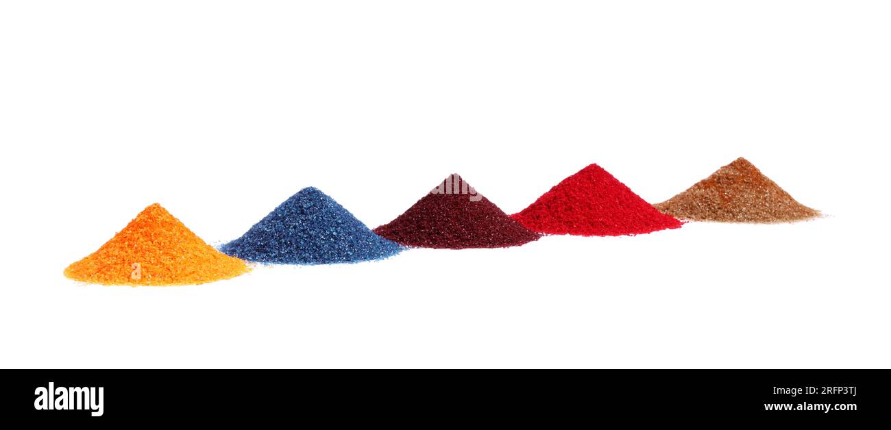 Many different food coloring on white background Stock Photo - Alamy