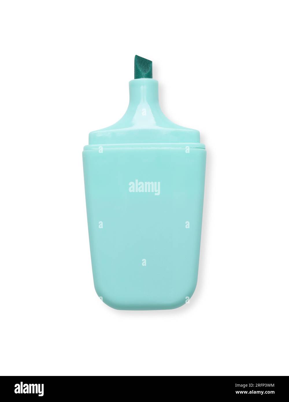 One turquoise marker on white background, top view Stock Photo - Alamy