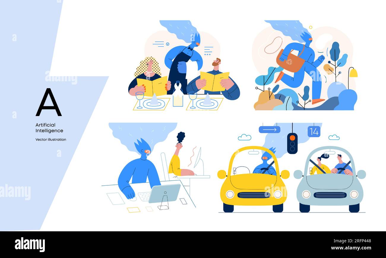 Humans and machine learning Stock Vector Images - Alamy