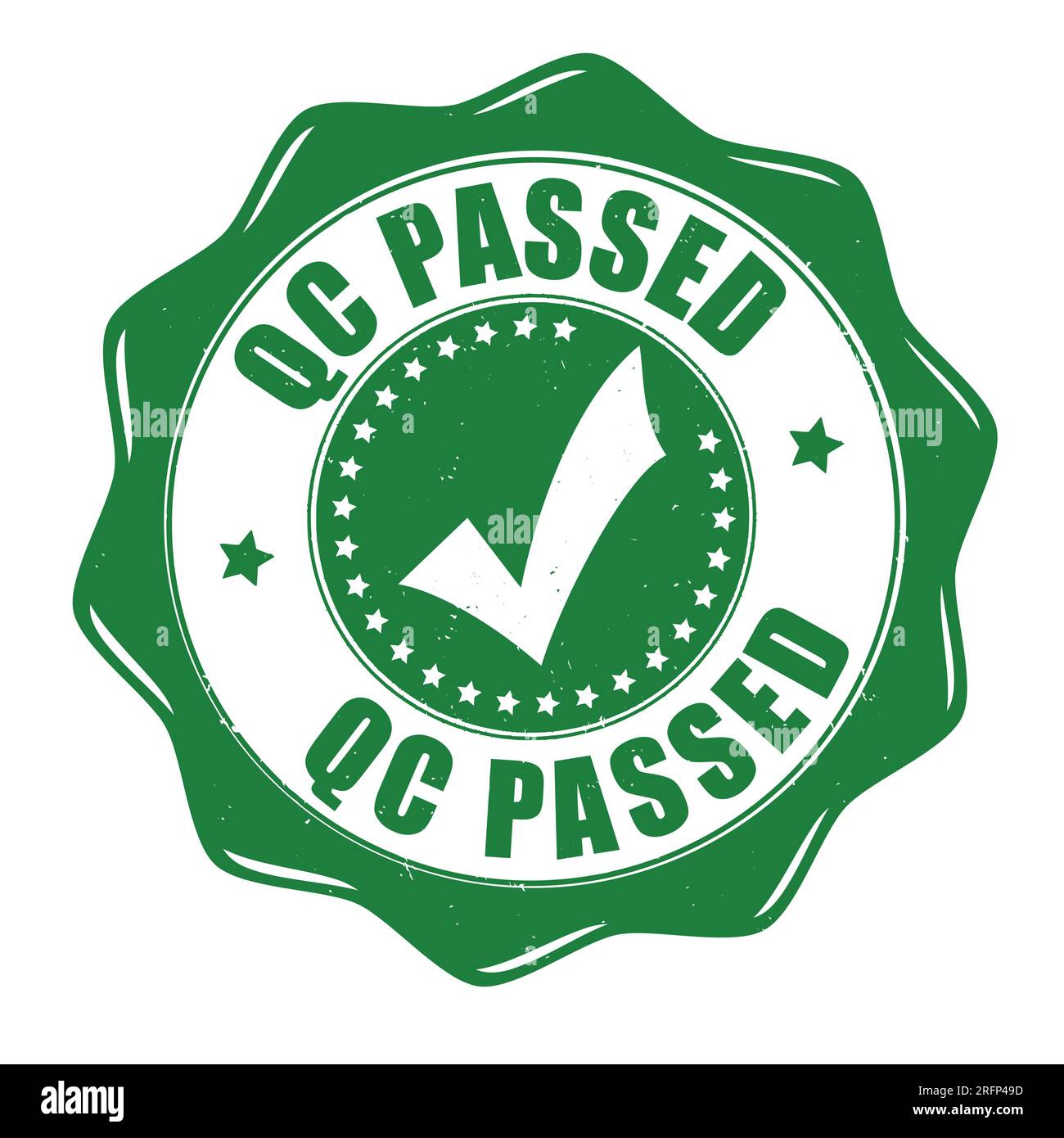 Qc Pass Logo Quality Control QC Passed Stamp Sign Vector Set On White