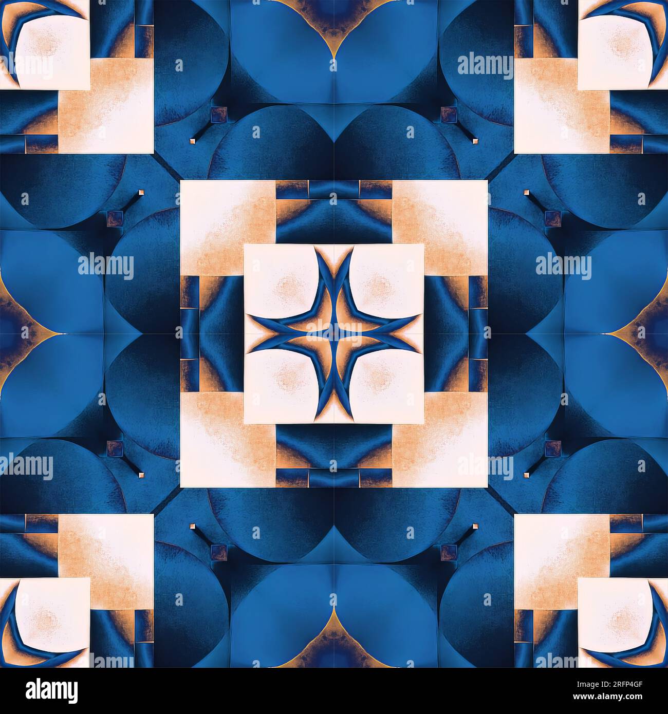 Indigo Blue white watercolor batik blur azulejos tile background ...
