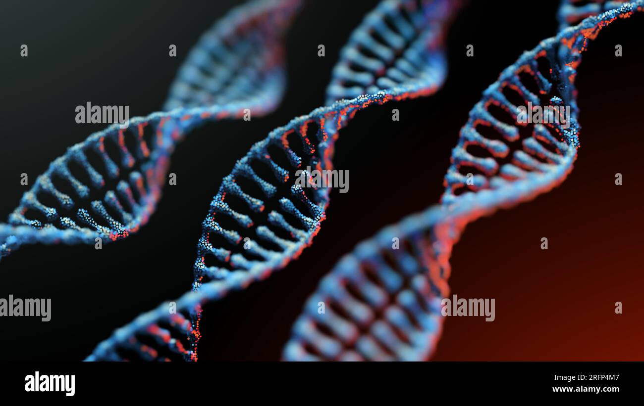 Dotted abstract DNA structure with backlight. microscopic style ...