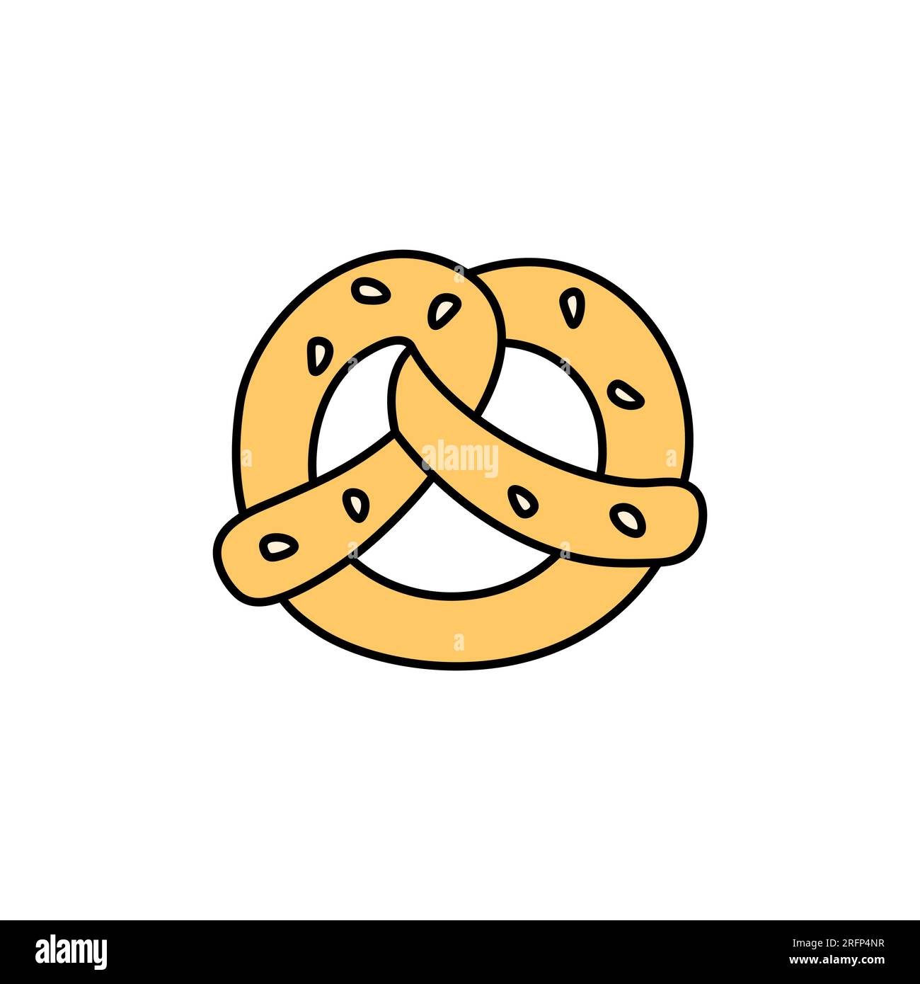 Pretzel vector doodle element isolated. Hand drawn outline illustration ...
