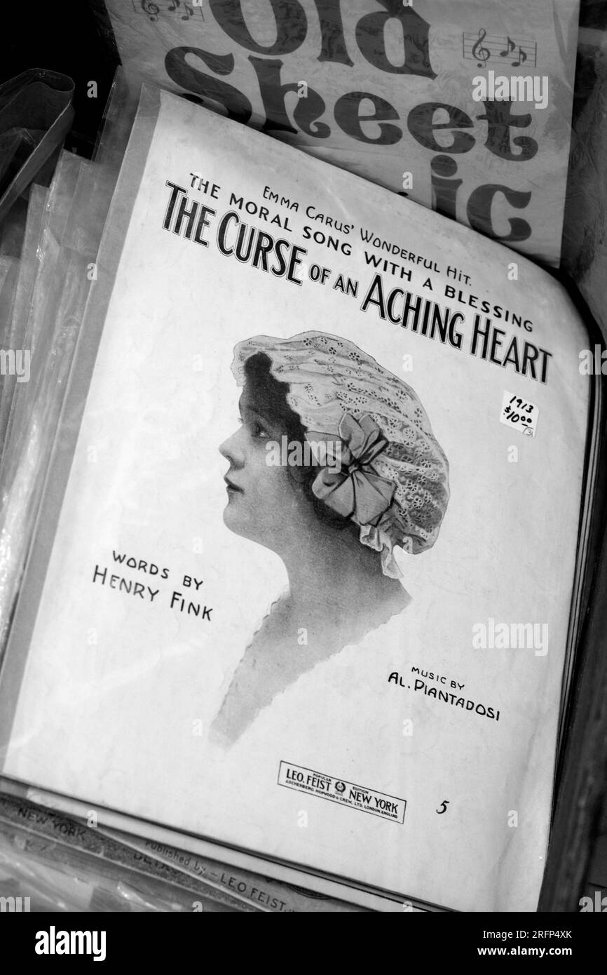 Sheet music for the song "The Curse of an Aching Heart" printed and ...