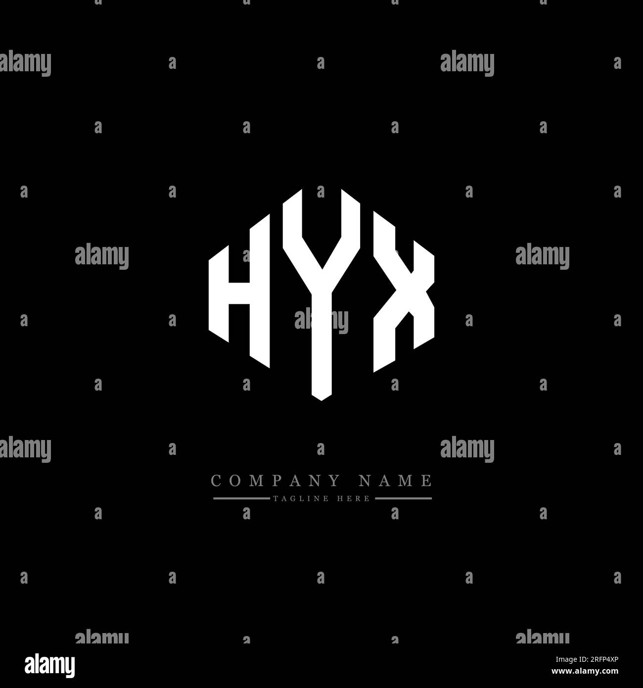 HYX letter logo design with polygon shape. HYX polygon and cube shape ...