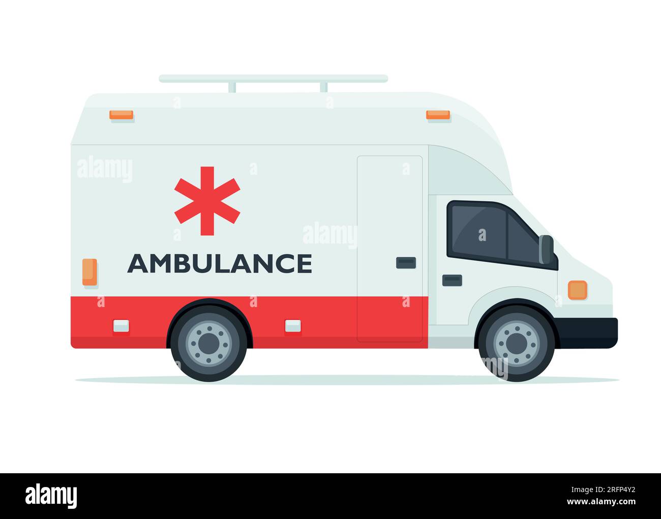 ambulance car medical vehicle vector illustration isolated on white ...