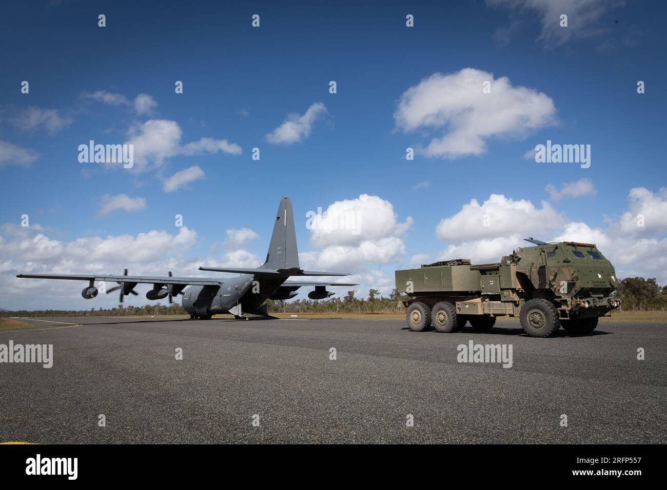 A U.S. Army High Mobility Artillery Rocket System (HIMARS) with Alpha ...