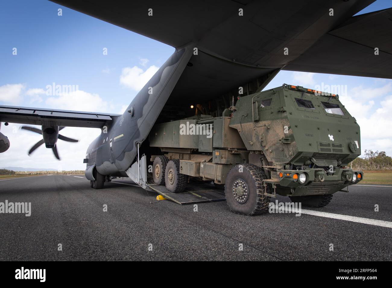 A U.S. Army High Mobility Artillery Rocket System (HIMARS) with Alpha ...