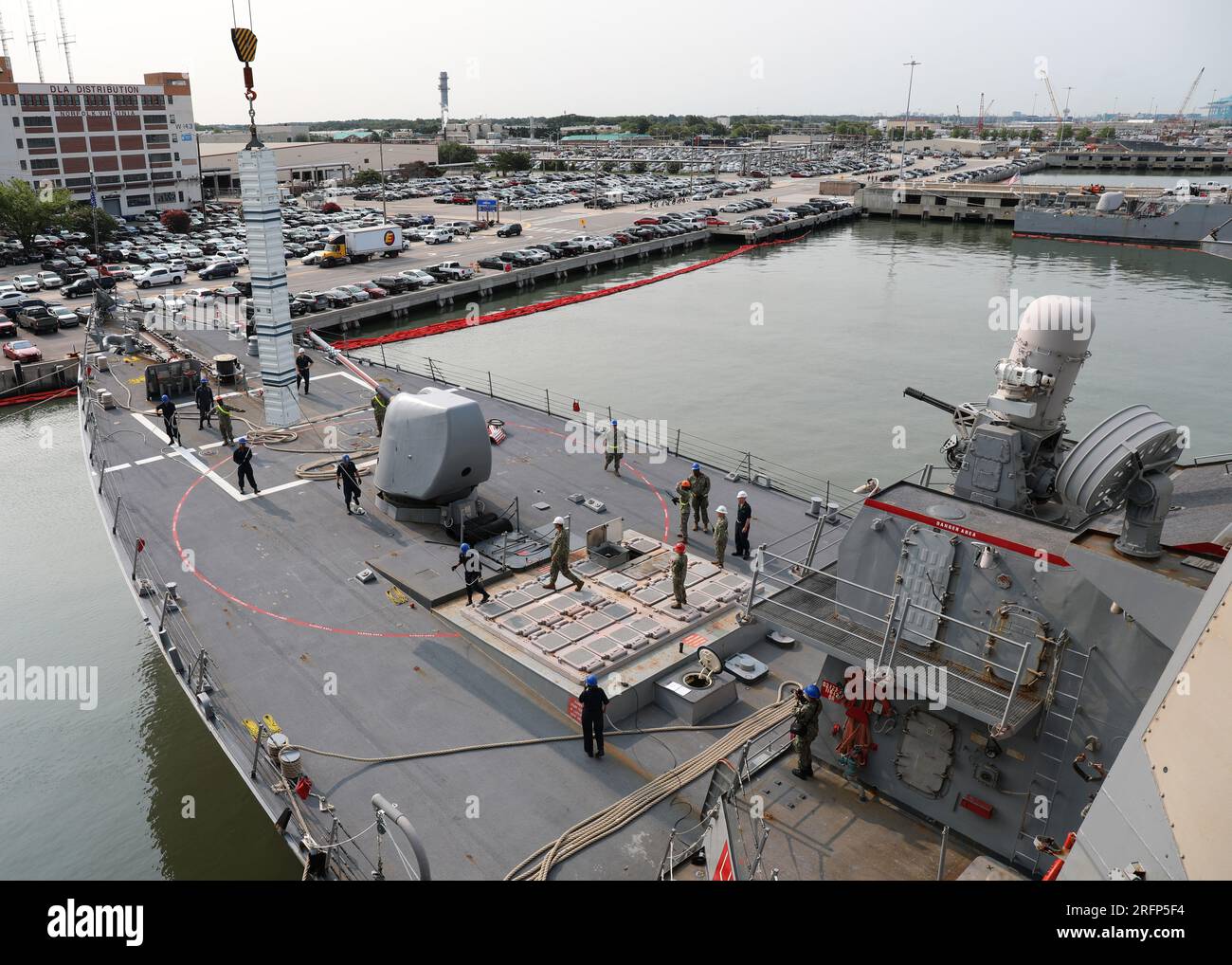 230803-N-OH262-1215 NORFOLK, Va. (August 3, 2023)--The crane from the ...