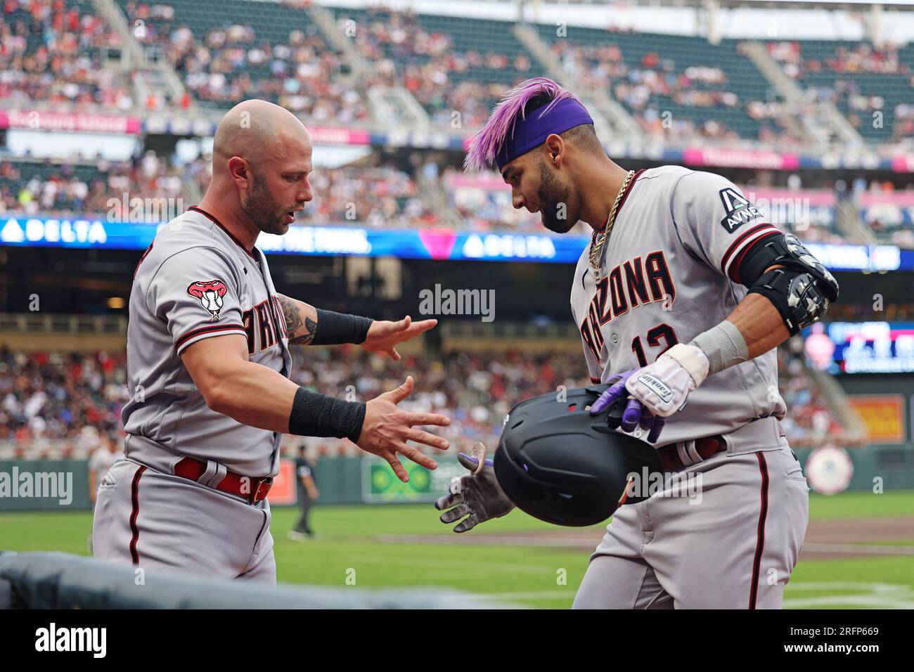 Arizona Diamondbacks' Lourdes Gurriel Jr., right, celebrates with ...