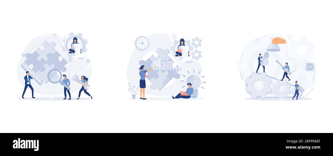 Team or colleagues work together on creative project, teamwork office ...