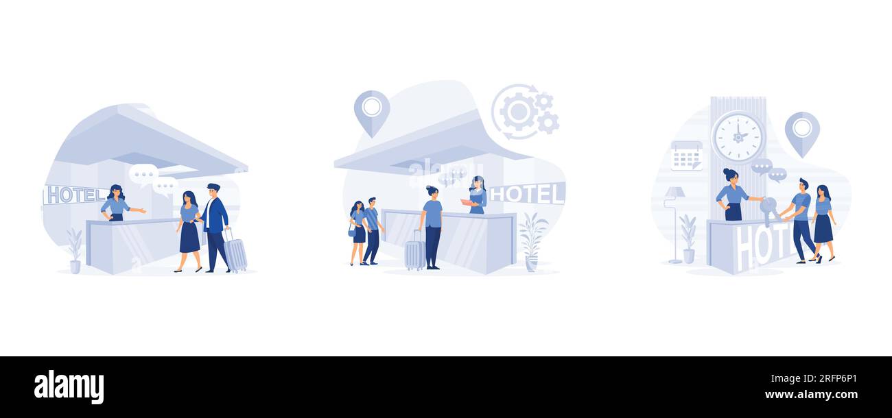 Beautiful woman check in counter Stock Vector Images - Alamy