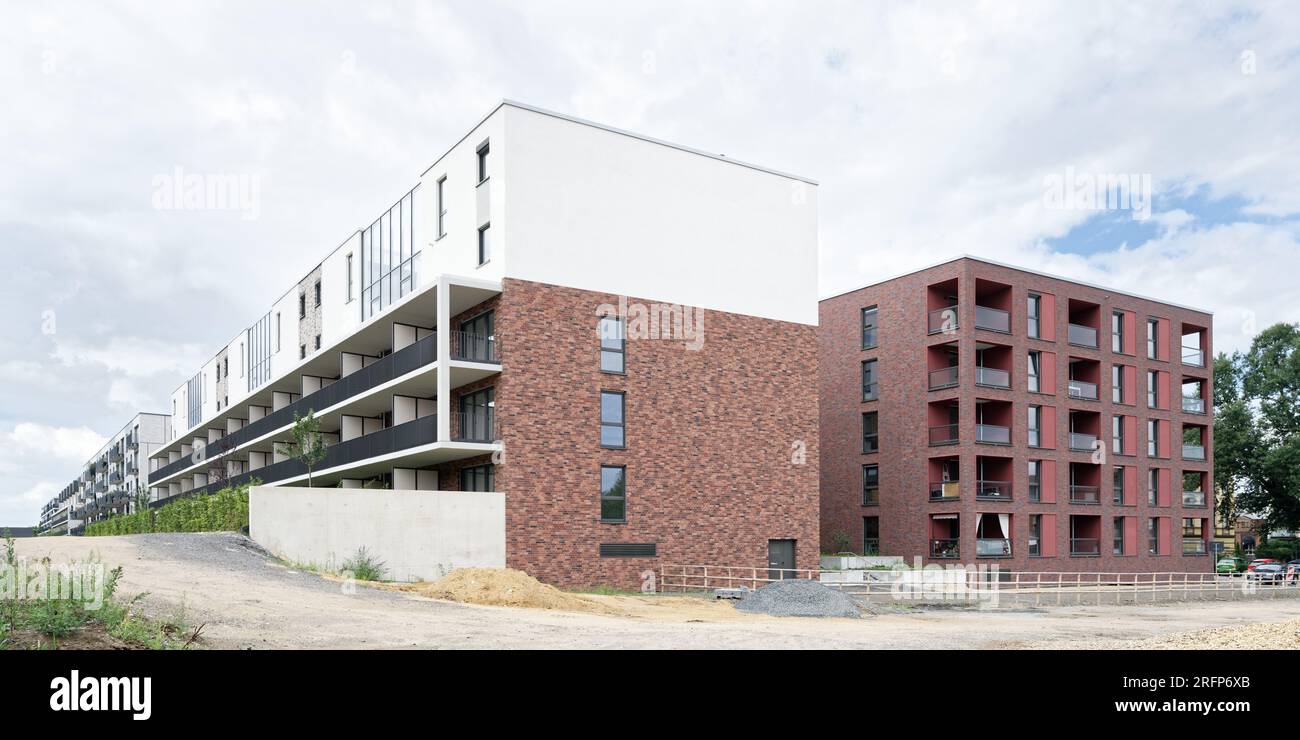 new construction of multi-family houses on a newly developed site of a ...
