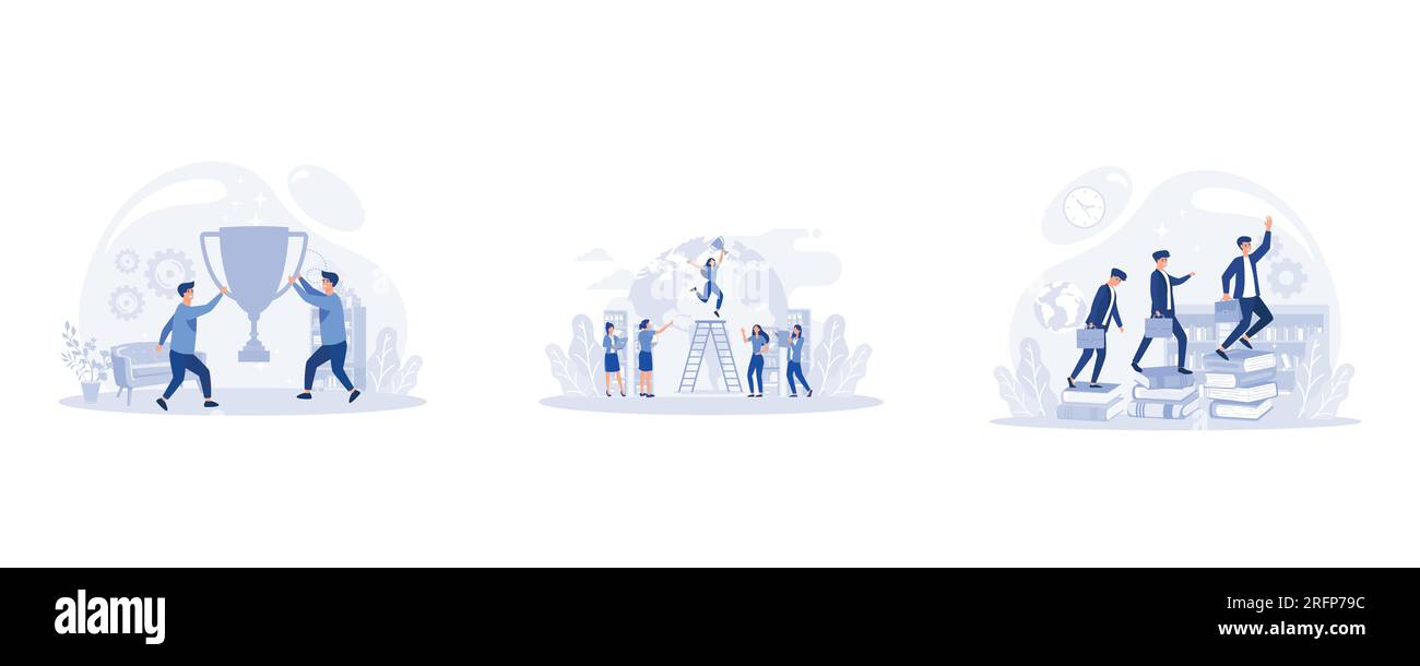 Success team concept illustration, Symbol of success of teamwork, cooperation and partnership ...