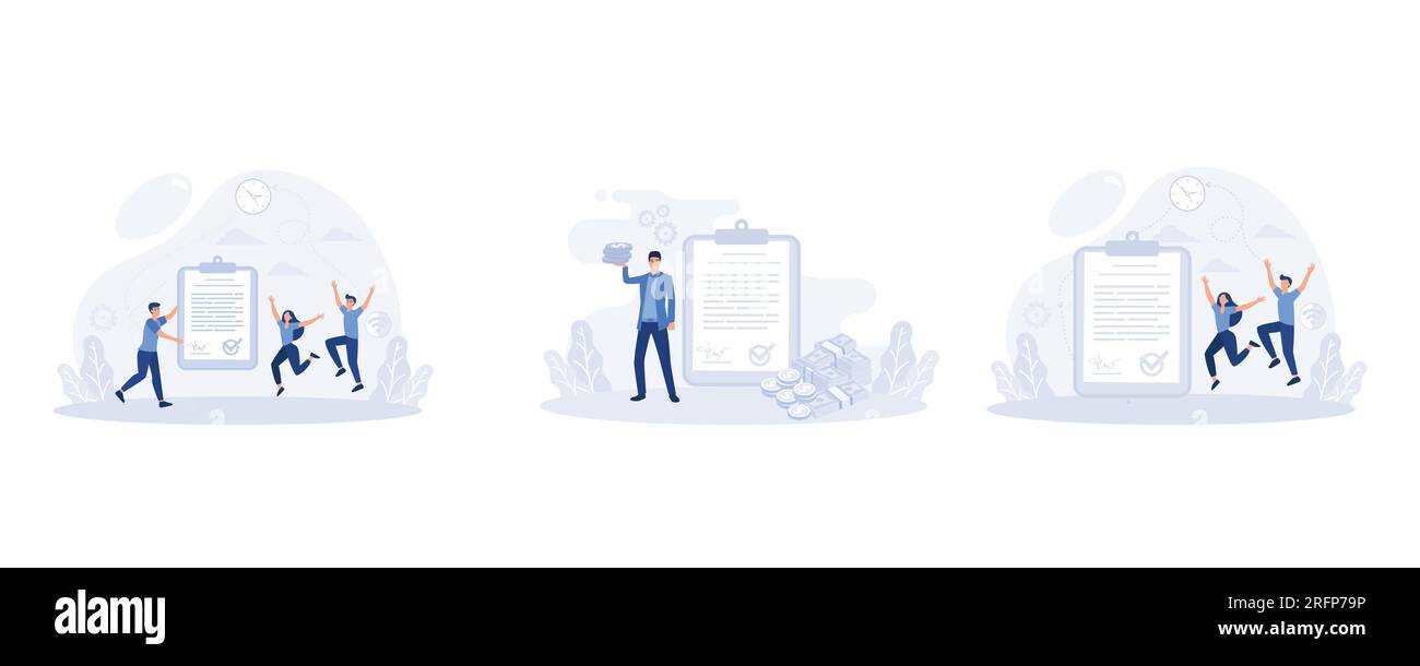 Hand holds loan approval application paper sheets document, Loan ...