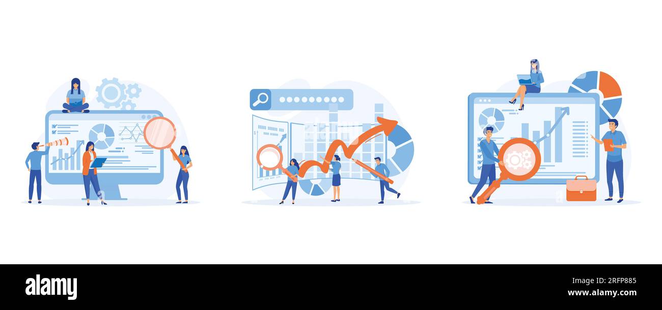 business concept, studying the infographic, Data analysis, Finance report graph. Charts and ...