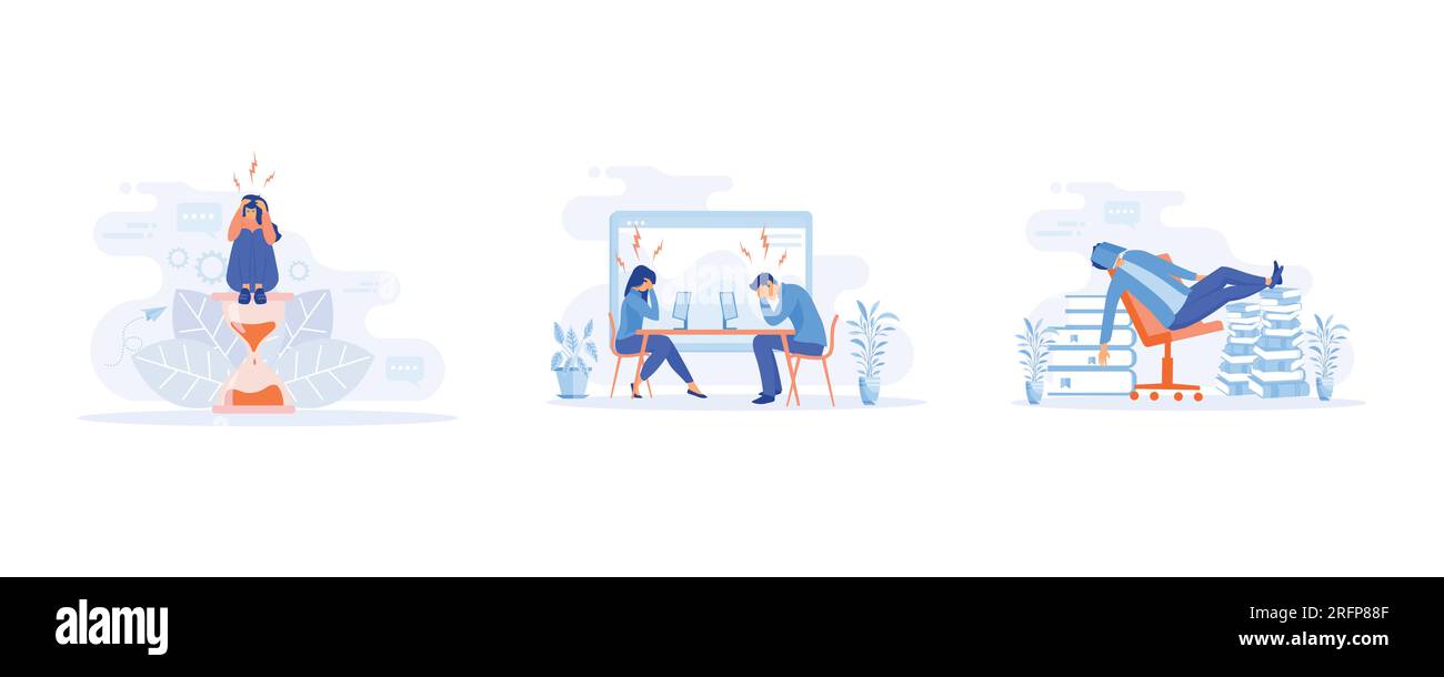 Stress in the office. Rush work. Deadline. Stress Management ...