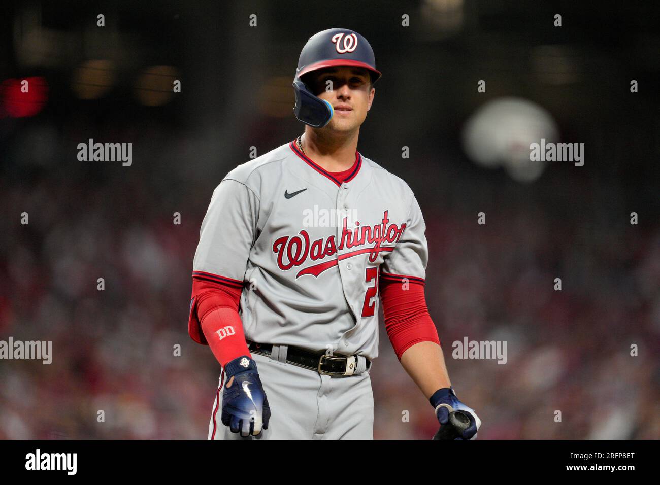 Washington Nationals' Blake Rutherford looks to bat during the ninth ...