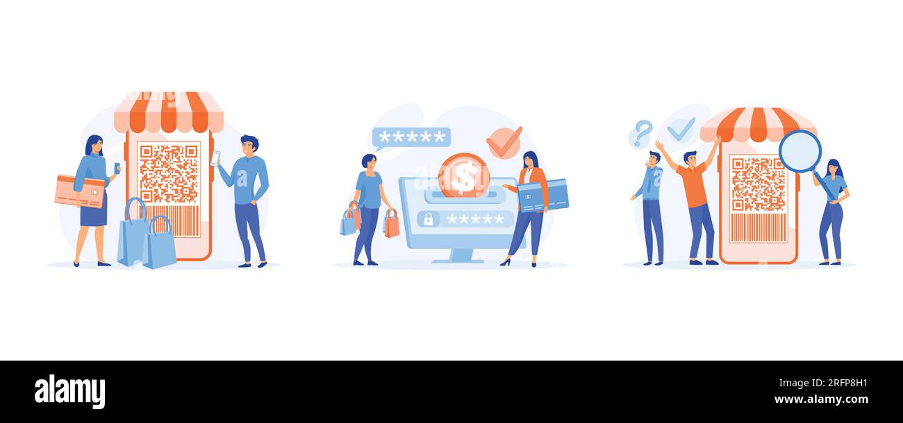 QR code scanning concept. scan QR code for payment and everything ... QR code scanning concept. scan QR code for payment and everything ...