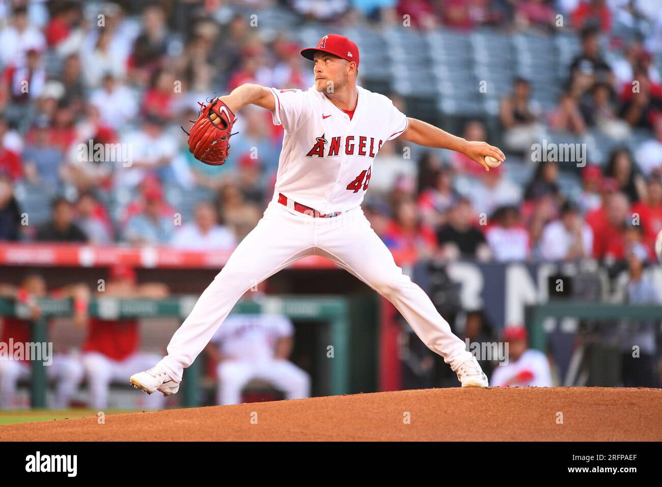 ANAHEIM, CA - AUGUST 04: Los Angeles Angels Pitcher Reid Detmers (48 ...