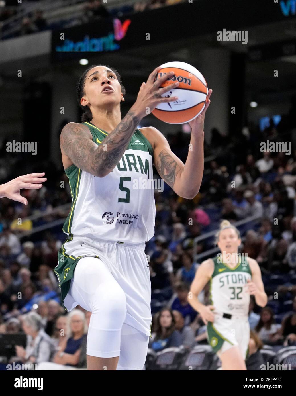 Seattle Storm's Gabby Williams drives to the basket during a WNBA ...