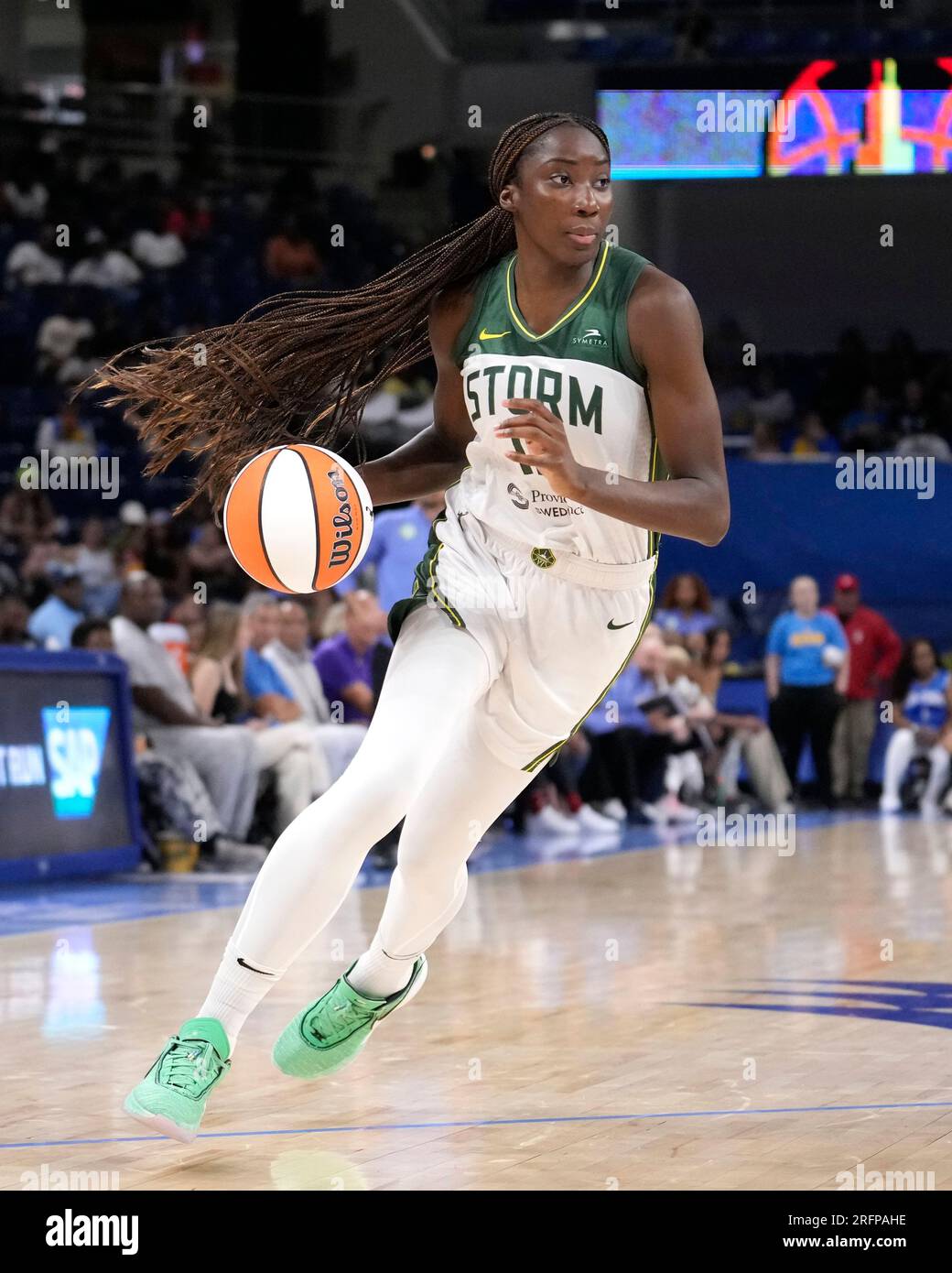 Seattle Storm's Ezi Magbegor drives to the basket during a WNBA ...