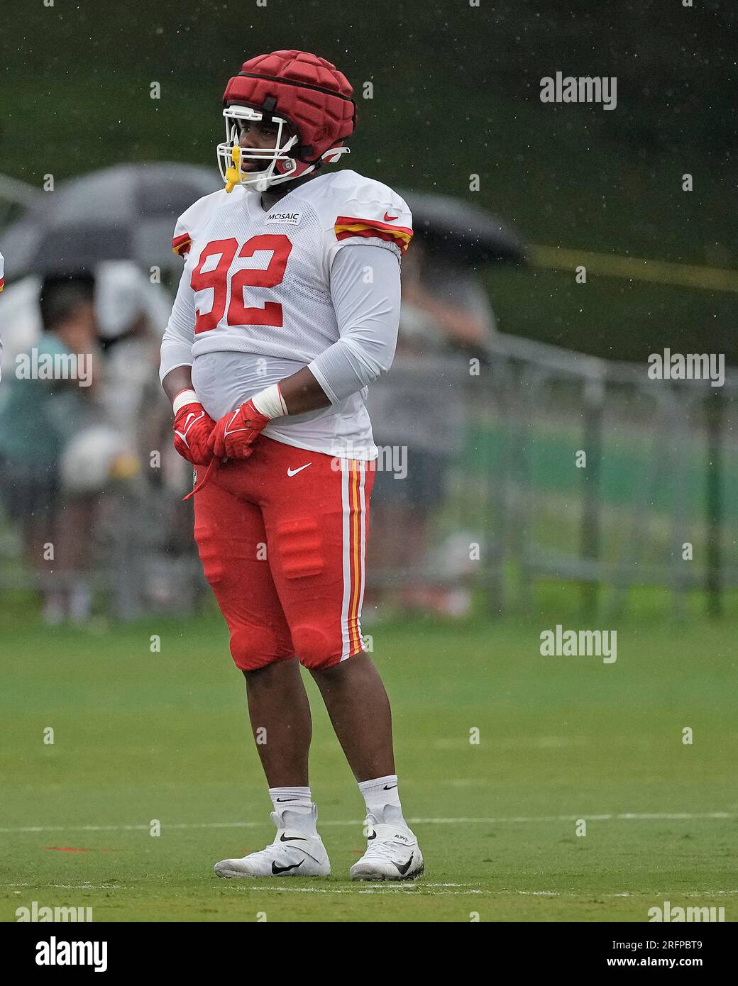 Kansas City Chiefs defensive tackle Phil Hoskins waits for a drill ...