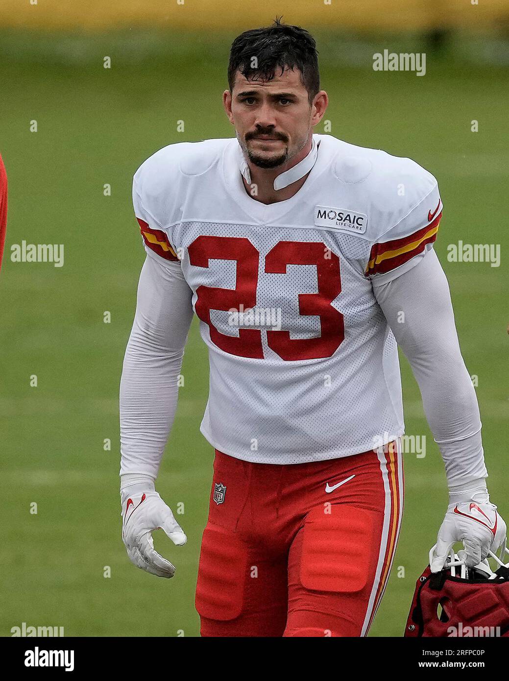 Kansas City Chiefs linebacker Drue Tranquill waits to start a drill ...