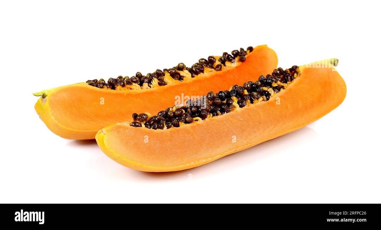 Papaya fruit fruits tropical exotic slice sliced healthy food hi-res ...