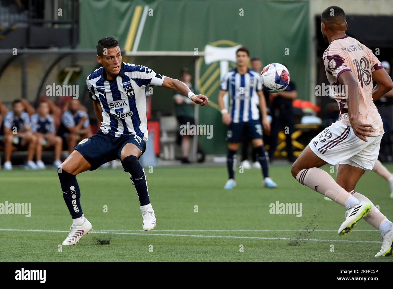 Monterrey's Hector Moreno, left, an Portland Timbers defender Zac ...