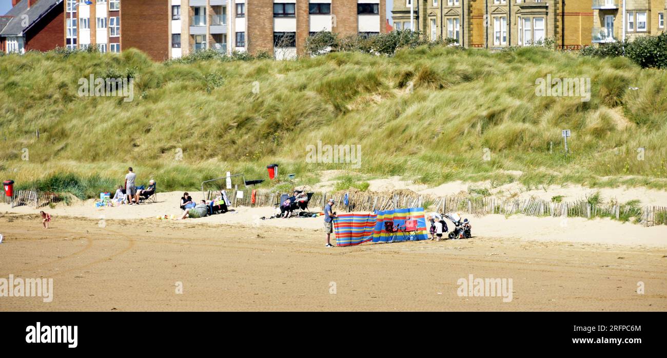 People enjoy beach activities at St Annes on Sea, Lancashire, UK Stock ...