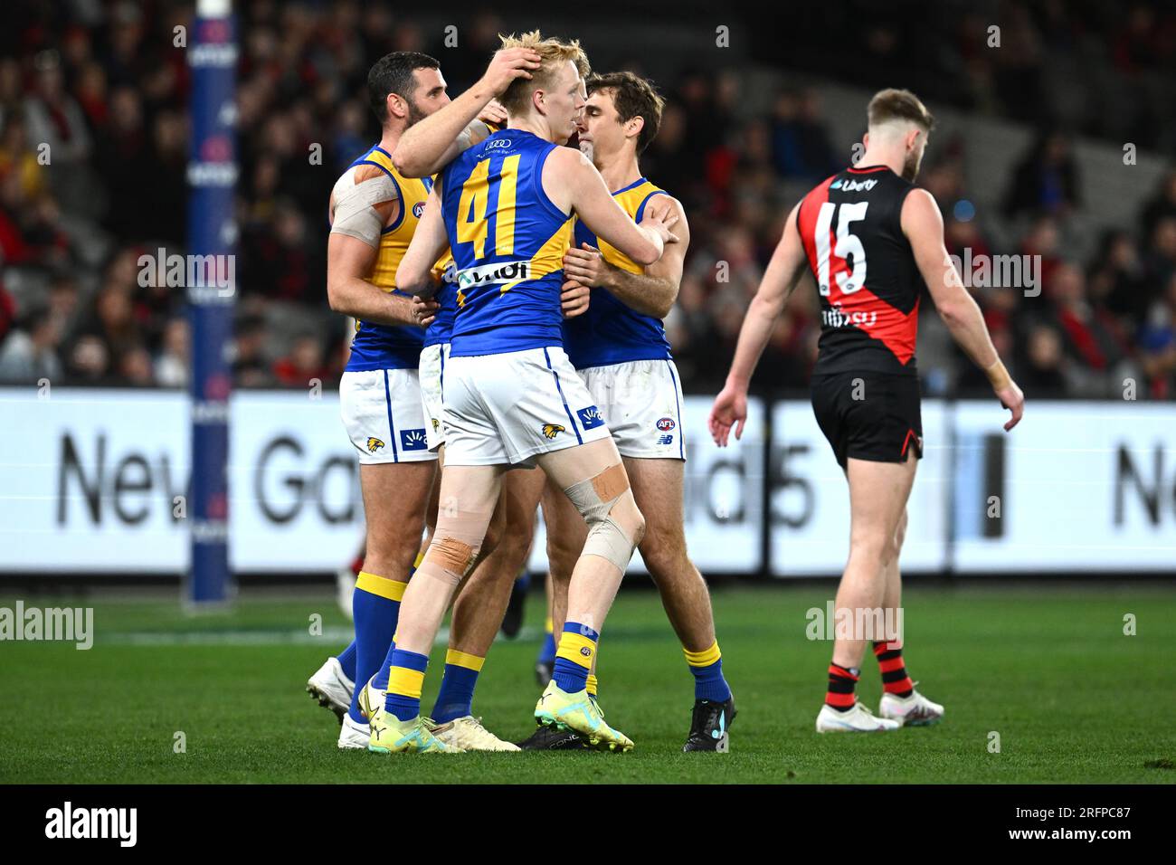 Melbourne, Australia. 05th Aug, 2023. Ryan Maric of West Coast (centre ...