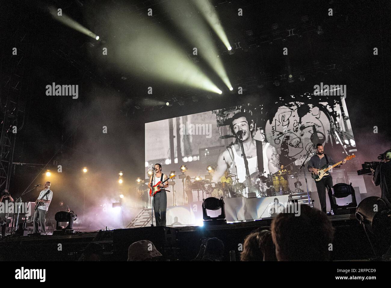 Adam Hahn, from left, Matty Healy, and Ross MacDonald of The 1975 ...