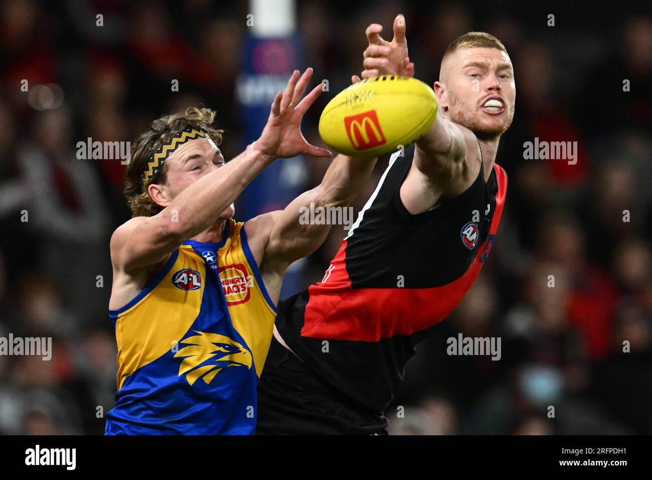 Melbourne, Australia. 05th Aug, 2023. Jayden Hunt of West Coast (left ...