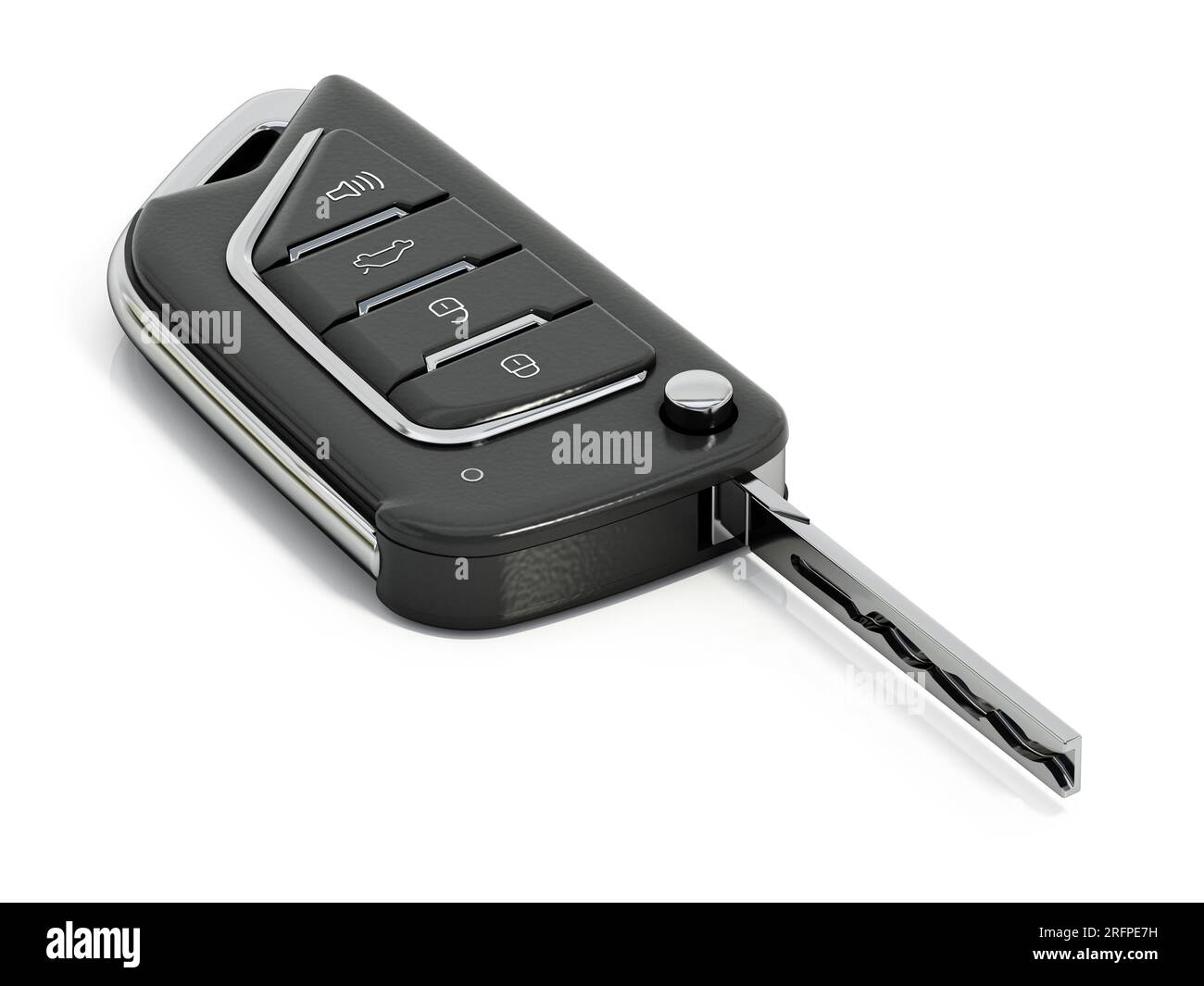 Flip car key isolated on white background. 3D illustration Stock Photo ...