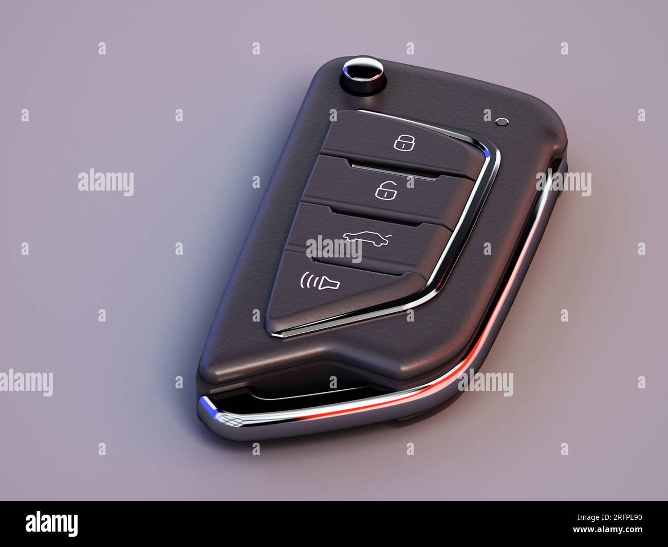 Flip car key isolated on gray background. 3D illustration Stock Photo ...