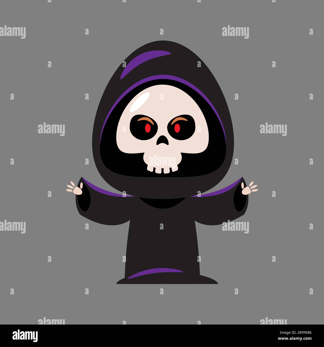 Grim reaper . Cute halloween cartoon characters . Vector Stock Vector ...